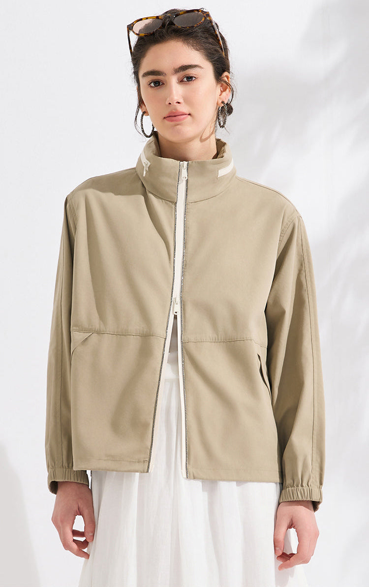 Hooded Jacket with Silver Beaded Detail – serathinan